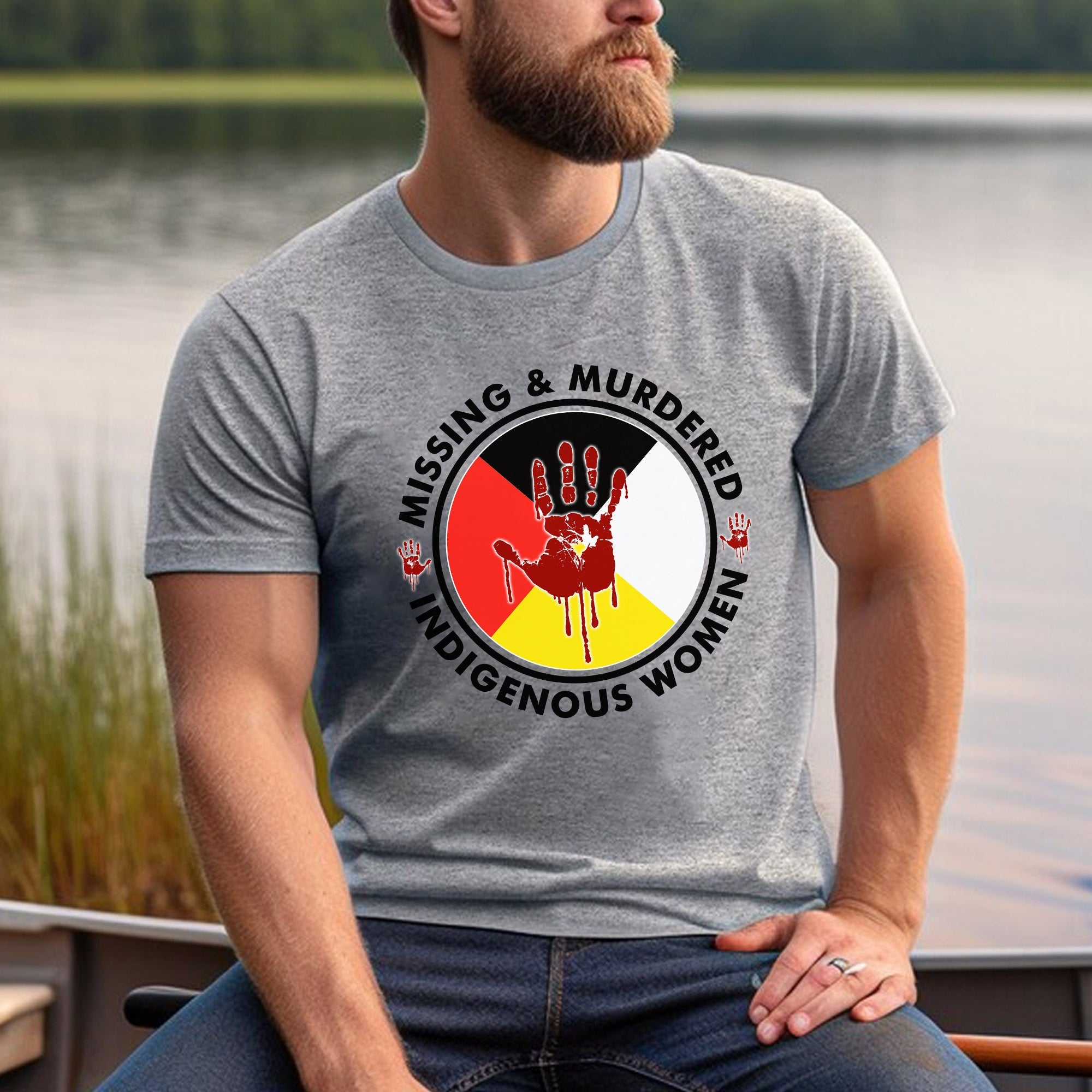 MMIW Gray Hand Circle Four Color Unisex T-Shirt/Hoodie/Sweatshirt– Sky ...