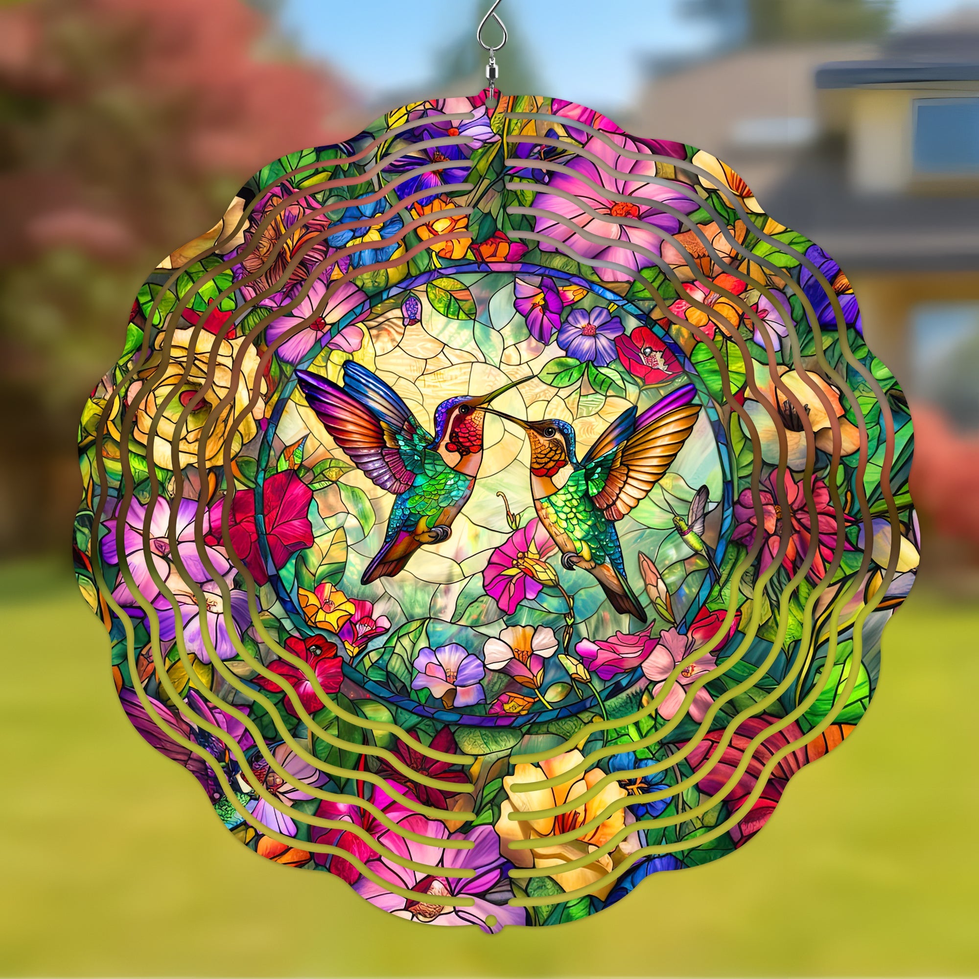 Colorful Native American Hummingbirds Wind Spinner– Sky Wolf Trading